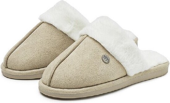 NEVA damespantoffel - sand - gevoerd - maat 41 | bol