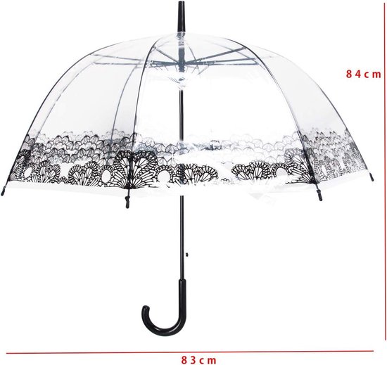 Grote Transparante Zie Door Bruids Bruiloft Dames Wandelen Stok Paraplu's Bubble Dome... | bol