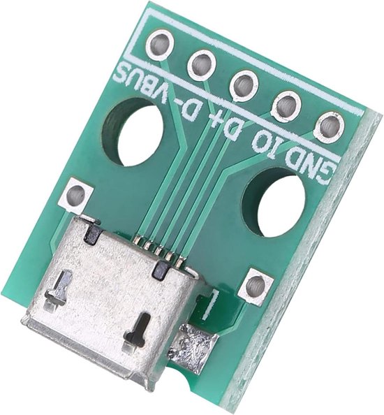 Vrouwelijke USB Board Micro USB naar Kaart Adapter - Dip 5 Pin - 2.54mm ...