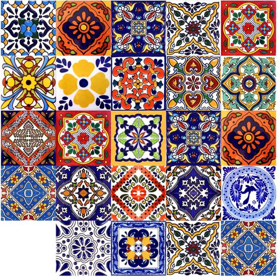 Zelfklevende Tegelstickers - Marokkaanse Stijl - Decoratief - 24 Stuks - 20x20 cm - PVC | bol