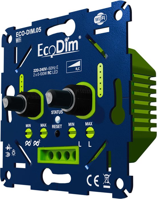 EcoDim Eco-Dim.05 WiFi Duo led dimmer inbouw 2x0-100W | bol