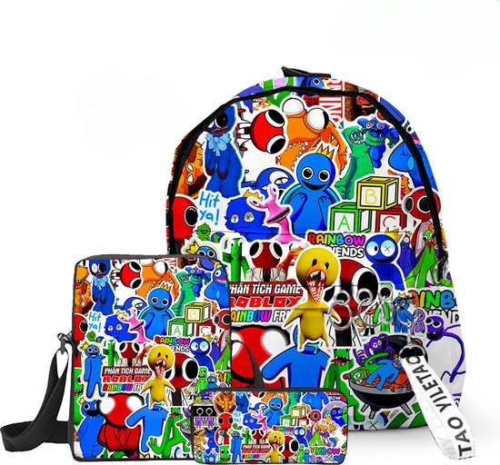 Rainbow Friends Rugzak Set – Roblox Rugzak Rugtas met Schoudertas en ...