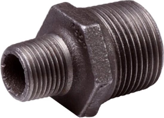 Nefit Ind Nr245 dubbele nippel verlopend met 2 x buitendraad 3/4 x1/2 gegalvaniseerd | bol