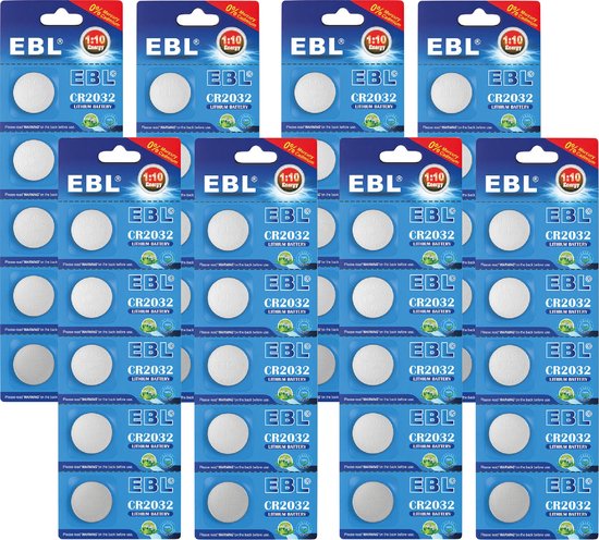 EBL 40-Pack CR2032 Knoopcel Batterij - Lithium 3v CR2032 | bol