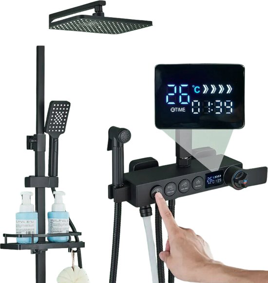 Betaalbare Goederen® Zwart Badkamer Douchekraan Set - Douchekraan ...
