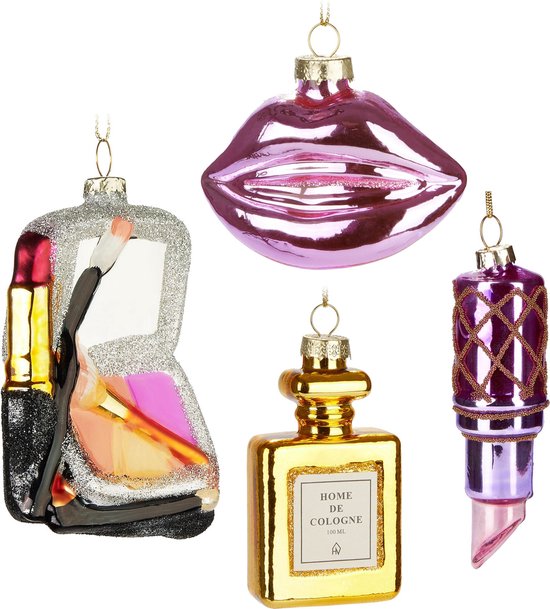 Kerstbalset Beauty - 4 stuks - Kerstballen van glas - met de hand ...