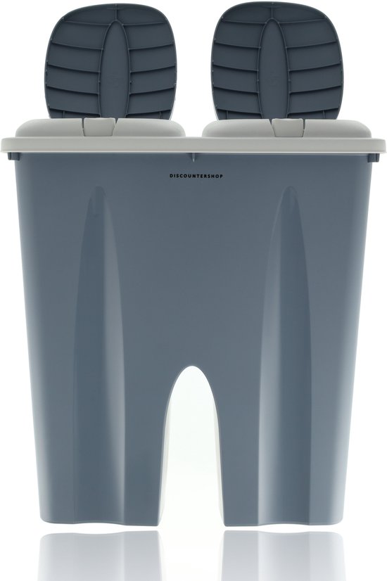 Afvalemmer 50 Liter (2x 25L) - Blauwe Duobin - 2 Compartimenten voor ...