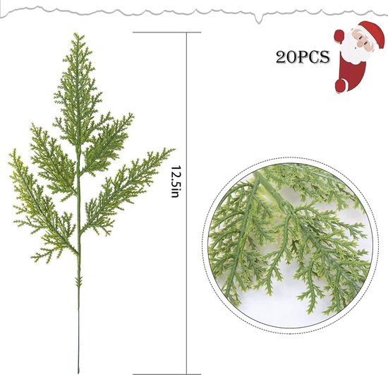 Kunstmatige Dennentakken voor Kerstversiering - 20 Stuks Groene Takken ...