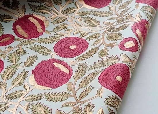 Paper Mirchi-Inpakpapier in blokken bedrukt - Marigold Glitz Scarlet ...
