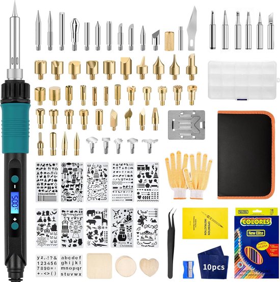 Lexium Houtbrander set - Pyrografie - Soldeerbout - Houtbrander voor ...