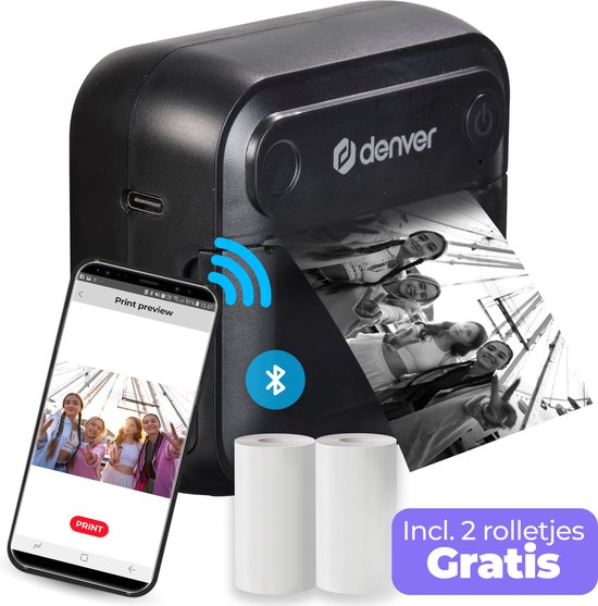 Denver Mini Pocket Printer - Sticker Printer - Thermisch Papier ...