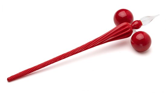 Glazen dip pen set in doosje - Rood - Potje Octopus inkt red koala | bol