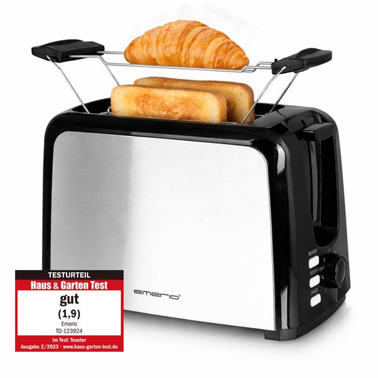 Emerio Broodrooster - 750W Toaster met 2 Sleuven - RVS - TO-123924 ...