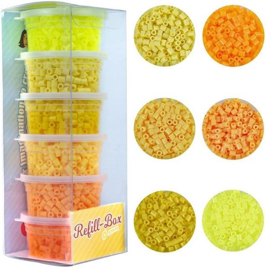 Strijkkralen Midi 3000 Stuks in 6 Kleuren - Knutselset met Opbergpotjes ...