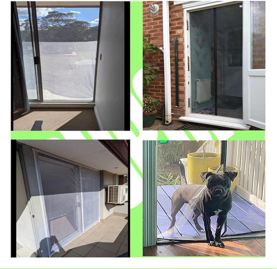 Magnetisch Vliegengordijn voor Deuren - Sterk Net met Full Frame Haak ...