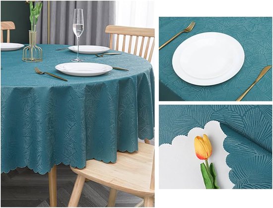 Rond PVC-tafelkleed - Water- en vuilafstotend - Dark Green - 160 cm | bol