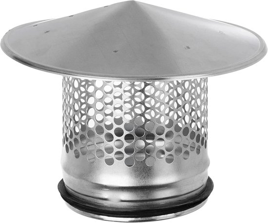 Metalen Afvoer Ventilatiepijp Ø125 mm met Kap voor Dak en Afzuiging | bol