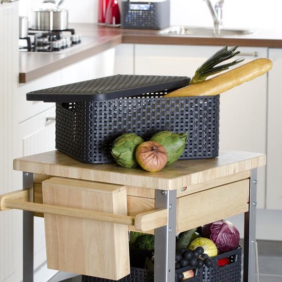 Curver Style Mand L - 30L - Antraciet met deksel | bol.com