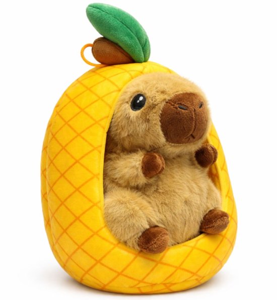 Capibara in Ananas Pluche Knuffel 25 cm – Capybara Knuffels Knuffeldier ...