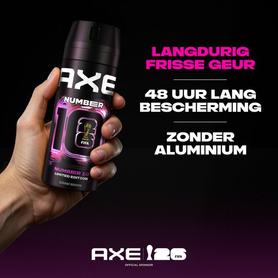 AXE - Deodorant Bodyspray - Number 10 FIFA Limited Edition - 6 x 150 ml ...