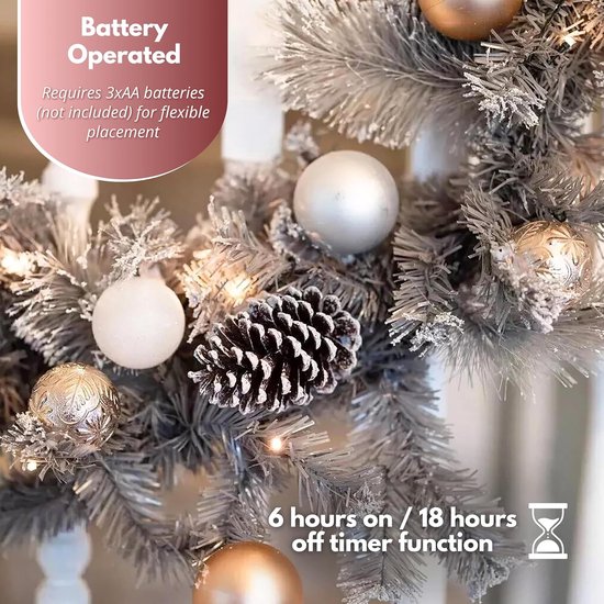Premium Kerstslinger met LED-verlichting - Kunstmatige Dekoratie met ...