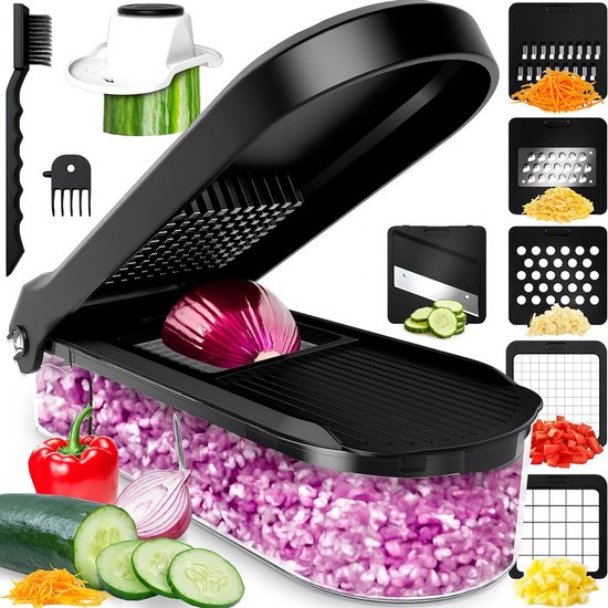 Groentehakselaar 6-in-1 – Mandoline Groentesnijder met Verwisselbare ...