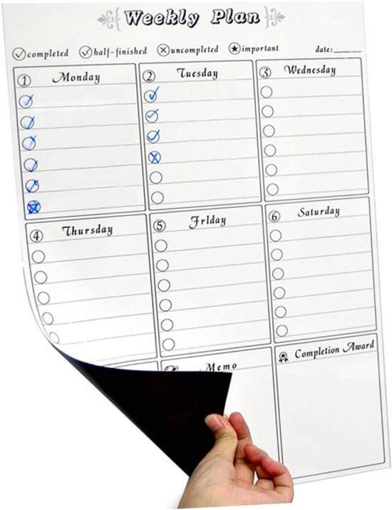 Magnetisch Weekplanner whiteboard - Familieplanner - Planbord ...