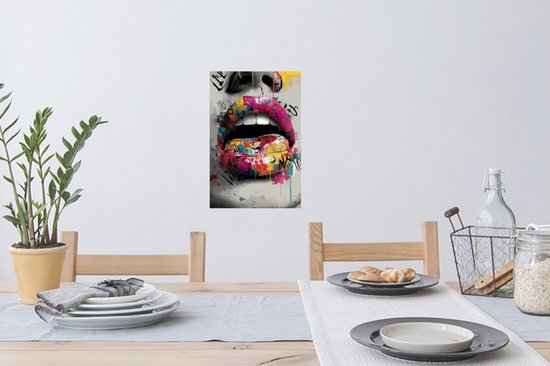Muurstickers - Sticker Folie - Lippen - Graffiti - Expressief - 20x30 ...