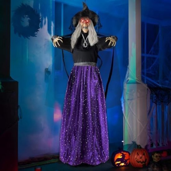 Hangende pratende heks met lichteffecten voor Halloween decoratie | bol
