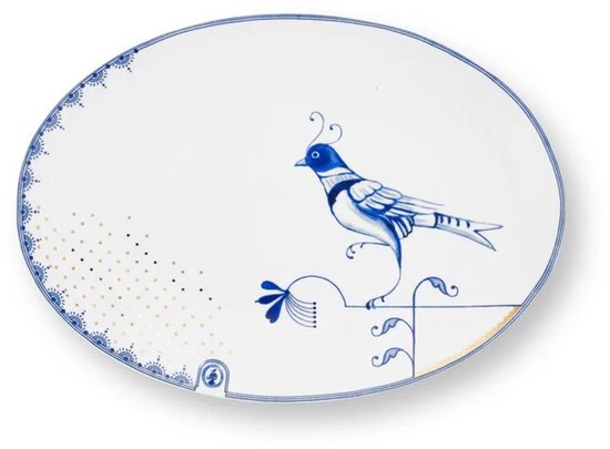 Pip Studio Pip & The Blue Bird White schaal ovaal 30cm | bol