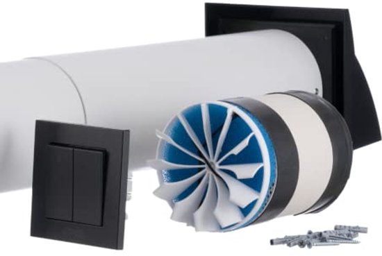 Gedecentraliseerde Ventilatie 100mm met Wärmerückgewinnung - Antraciet ...