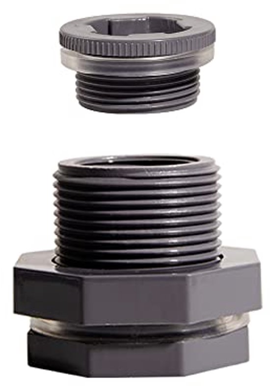 PVC Bulkhead Water Tank Connector Adapter Fitting voor Regenvaten en ...
