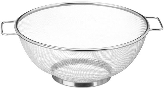 RVS vergiet 26 cm keukenhulp pasta afgieten salade handvat en ring voet ...