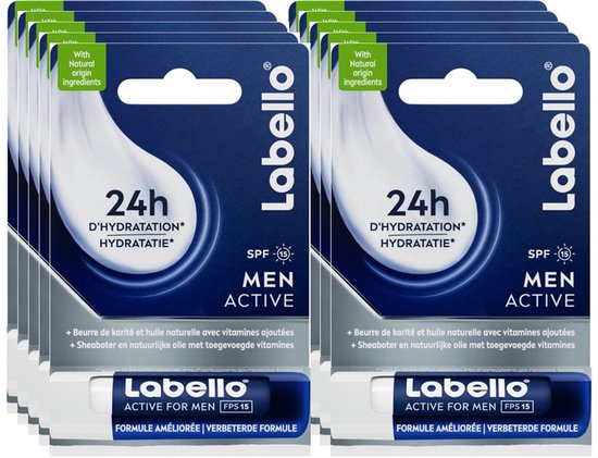 Labello Stick For Men - 10 x 4.8 Gram - SPF 15 | bol