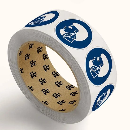 Baardnet verplicht stickers op rol - 20 cm - 106 stickers per rol | bol