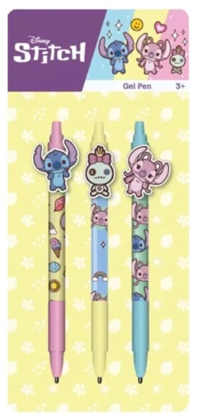 Stitch Gelpennen met Luxe Stitch Clips - 3 Stuks - School Spullen ...
