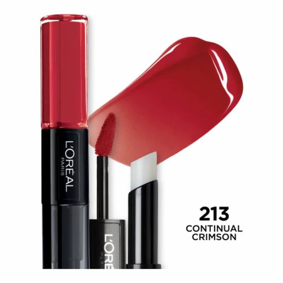 Loreal Infallible 24HR 2 Step Lipstick 213 Continual Crimson | bol