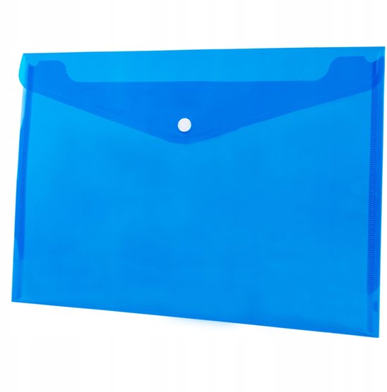 Tetis A4 Plastic Kaart met Drukknop - Blauw | bol
