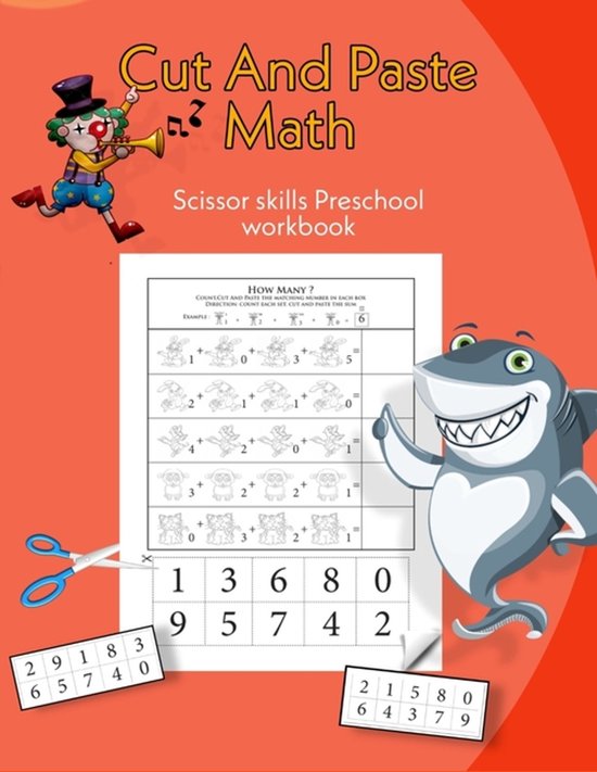 Cut And Paste Math Scissor Skills Preschool Workbook, Gopractice Go ...