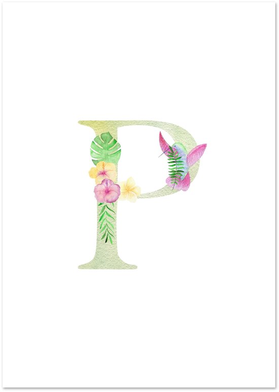 Letter P kindernaam poster A4 21x29.7 cm | bol