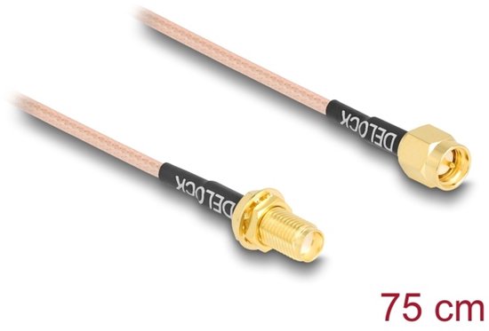 Delock Antenna Cable SMA plug to SMA jack bulkhead RG-316 75 cm | bol