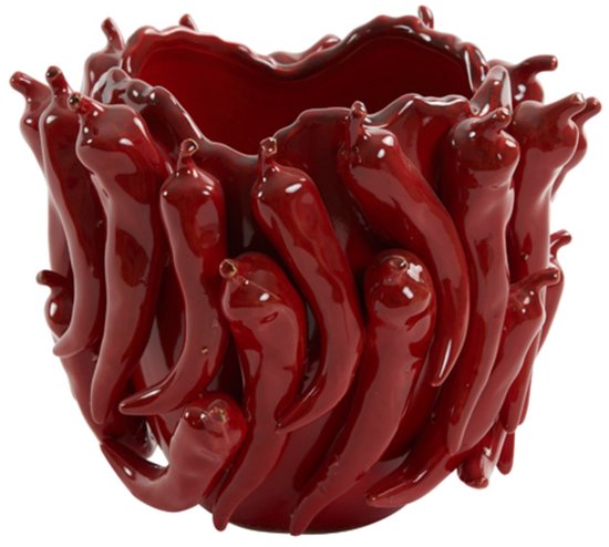Light & Living Vaas Pepper Keramiek, 20cm hoog - Rood | bol