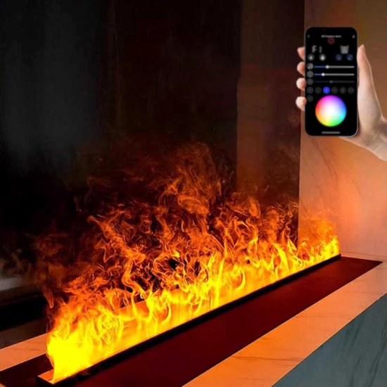 3D Elektrische Waterdamp Haard met Realistische Vlammen en App | bol