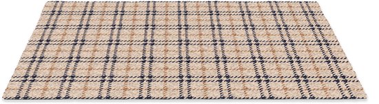 Deurmat 60x40 cm - Droogloopmat Plaid - Patroon - Beige - Zwart - Mat ...