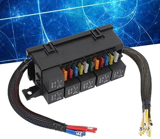 12V Fuse Relay Box, ABS 4 Pin Waterproof 6 Relay 11 ATC ATO Fuses Block ...