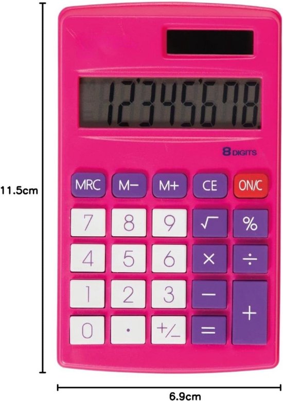 Zakrekenmachine met 8 Cijfers en Accu/Batterij - Inklapbare Pocket ...