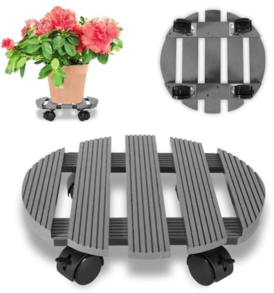 Ronde Plantenroller met Wielen - 30 cm Diameter, Voor Binnen en Buiten ...