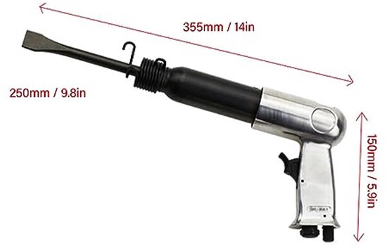 Air Hammer Kit, 150Mm/190Mm/250Mm Short/Long Loop Air Chisel Kit with ...