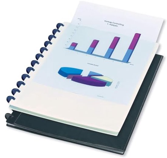 Kunststof ringmap A4 met transparante hoezen en vario-zip-principe | bol
