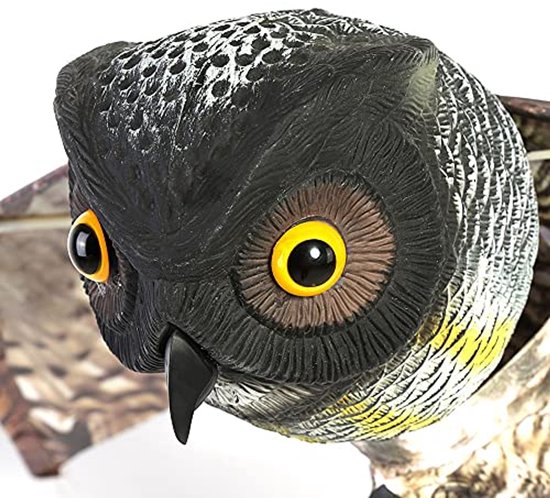 Prowler Owl With Moving Wing, Lifelike Effective Garden Scarecrow ...